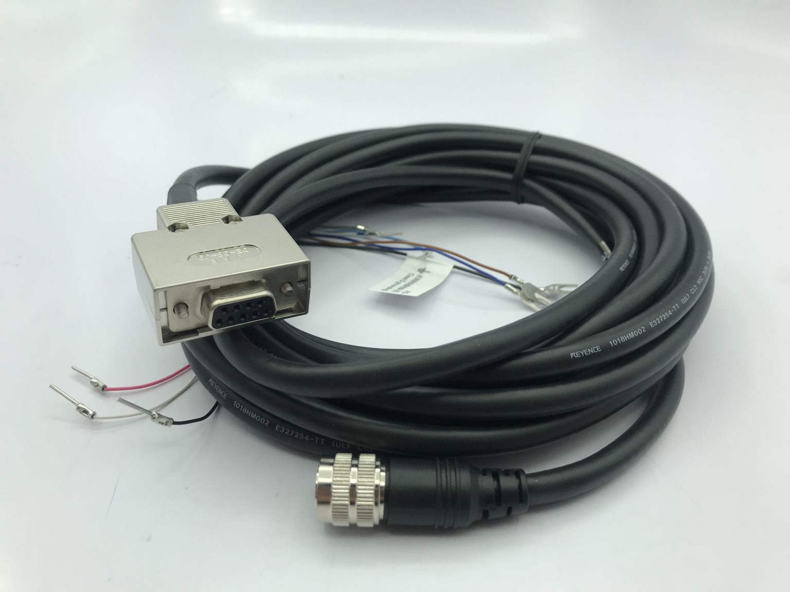 OP-87528 KEYENCE CONTROL CABLE 12PIN MALE 9PIN FEMALE – PLC COMPANY