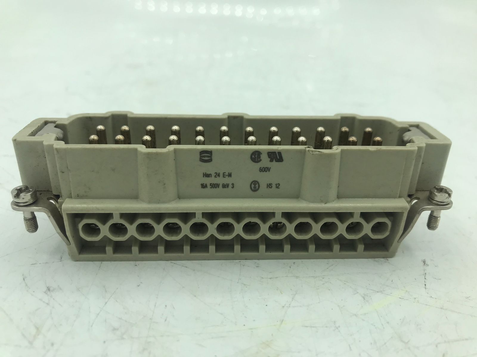 Used HARTING Han 24 E-M Male Insert Connector 24-Pin 16A 500V – PLC COMPANY